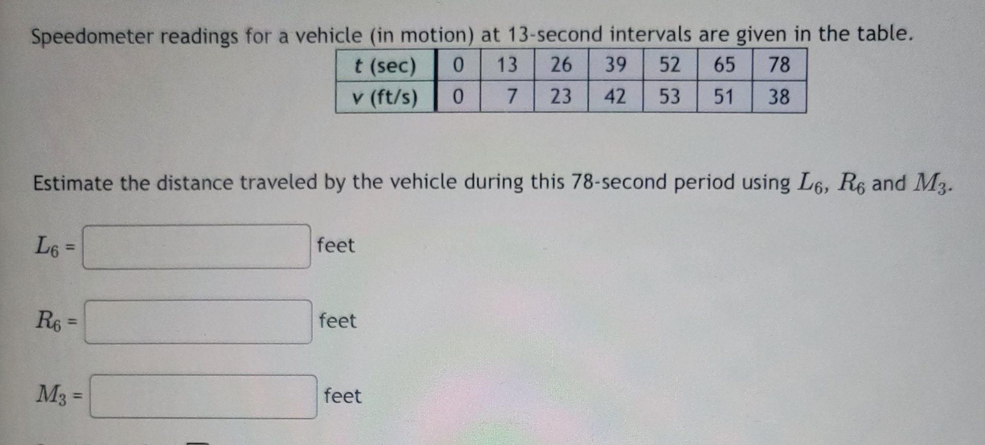 Solved Speedometer readings for a vehicle (in motion) ﻿at | Chegg.com