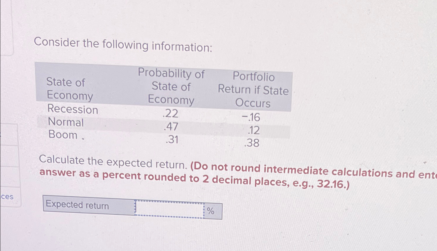 Solved Consider the following information:\table[[State | Chegg.com