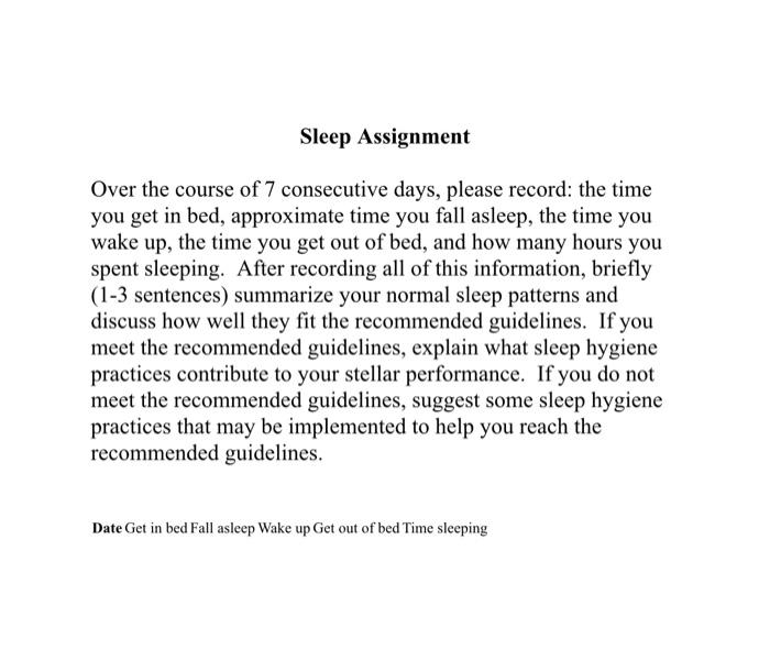 Solved Over the course of 7 consecutive days, please record: | Chegg.com