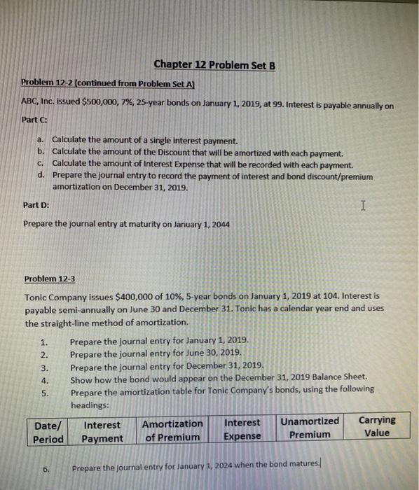 Solved Chapter 12 Problem Set B Problem 12-2 (continued from | Chegg.com