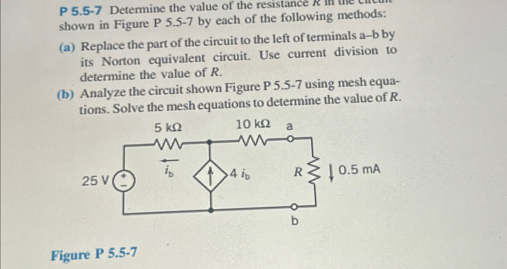 Solved P 5.5-7 ﻿Determine the value of the resistance K ﻿in | Chegg.com