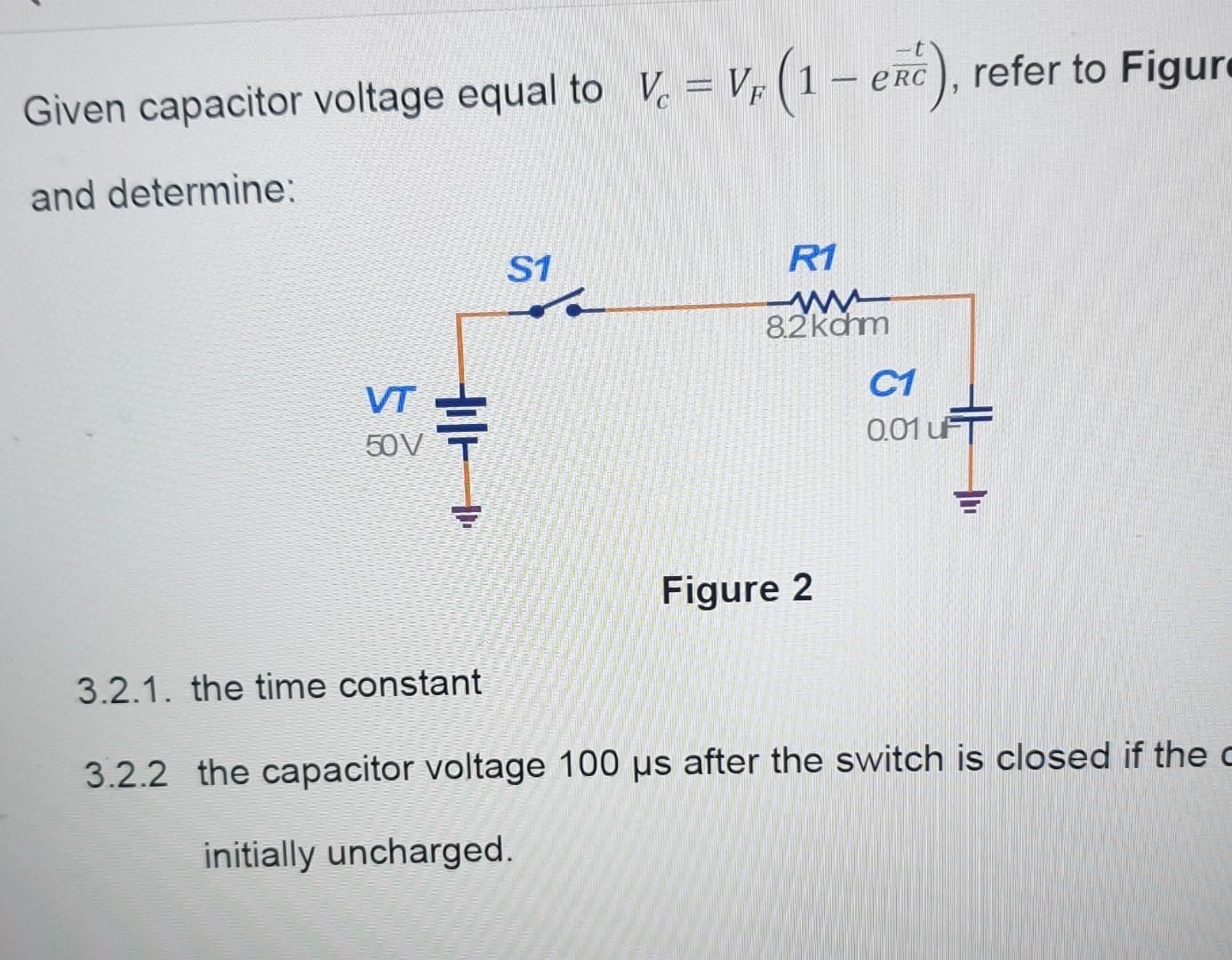 Solved Given capacitor voltage equal to \\( | Chegg.com