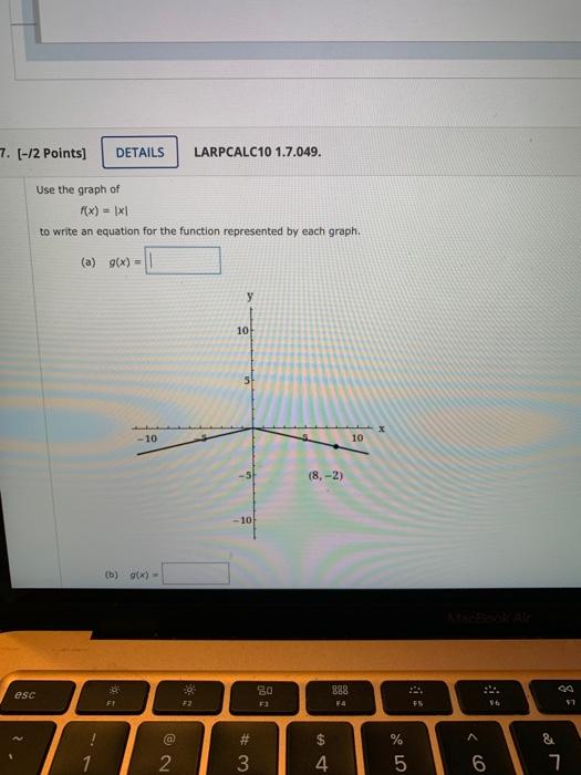 Solved Use the graph of f(x)=∣x∣(b) g(x)= Submit Assignment | Chegg.com