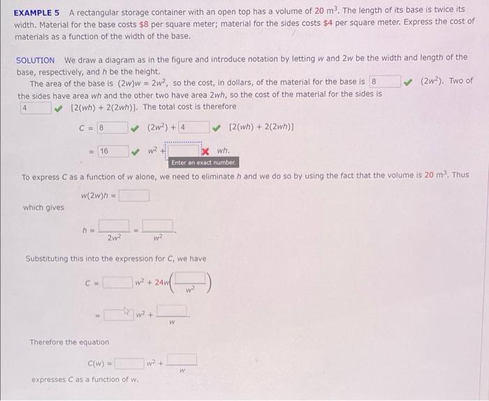 Solved EXAMPLE 5 A rectangular storage container with an | Chegg.com