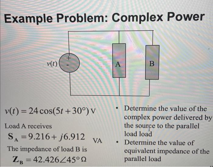Solved Example Problem: Complex Power | Chegg.com