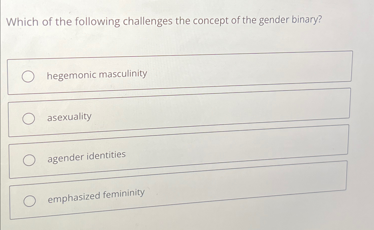 Solved Which of the following challenges the concept of the | Chegg.com