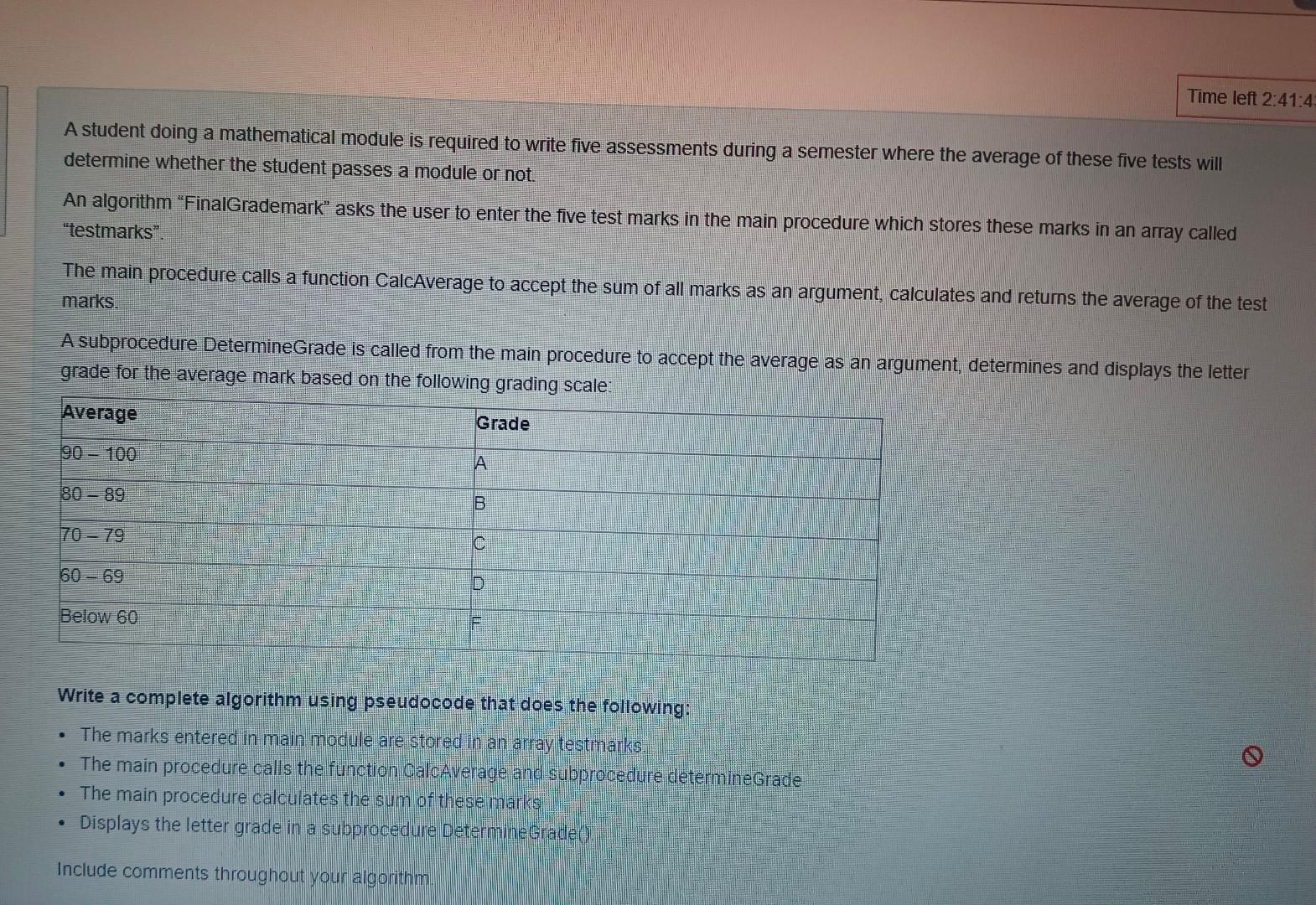Solved A student doing a mathematical module is required to | Chegg.com