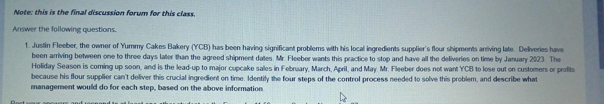 Solved Note: this is the final discussion forum for this | Chegg.com
