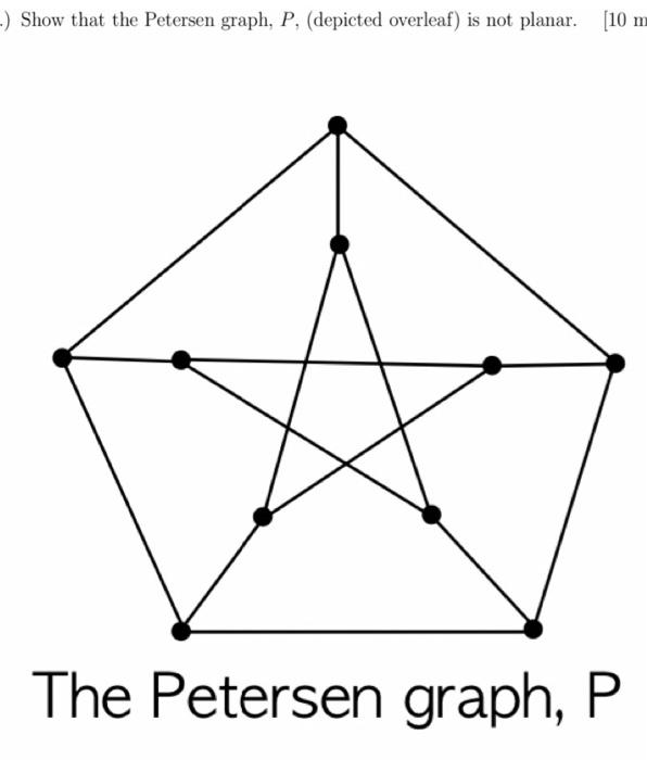 Solved -) Show that the Petersen graph, P, (depicted | Chegg.com