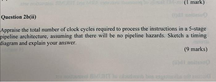 Solved Appraise the total number of clock cycles required to | Chegg.com
