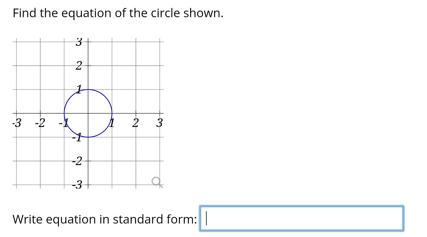 Solved Find the equation of the circle shown.Write equation | Chegg.com