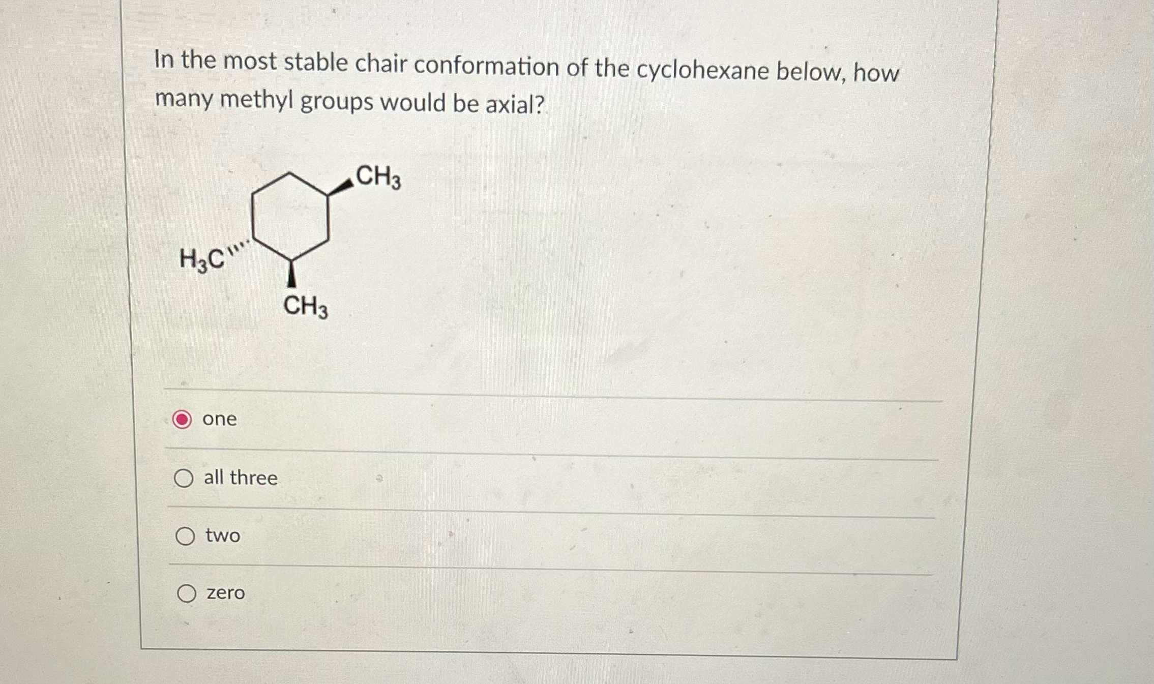 Solved In the most stable chair conformation of the | Chegg.com