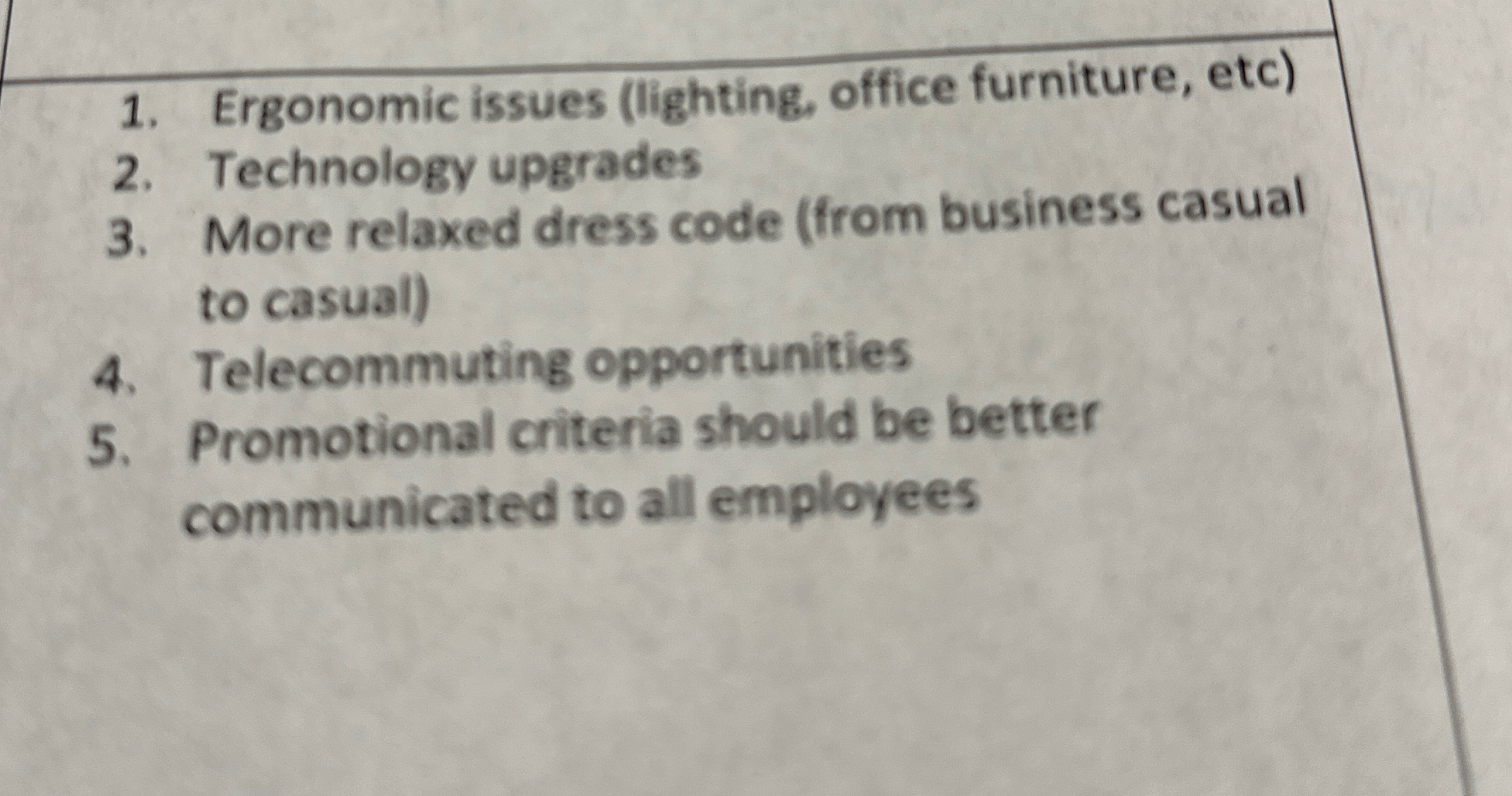 Solved Ergonomic issues (lighting, ﻿office furniture, | Chegg.com