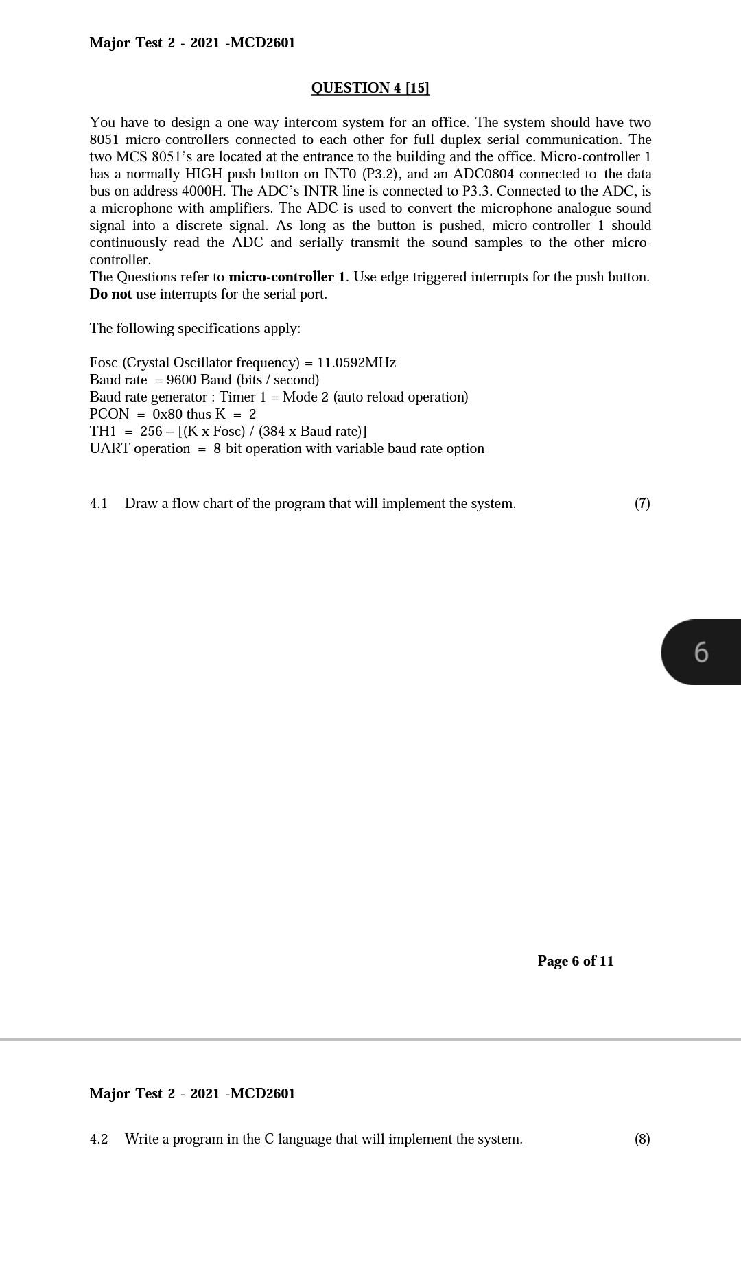 Solved QUESTION 4[15] You have to design a one-way intercom | Chegg.com