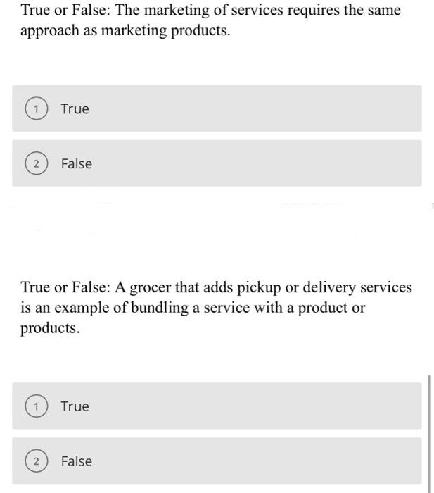 Solved 1. Answer full. All one part. True or False: Because | Chegg.com