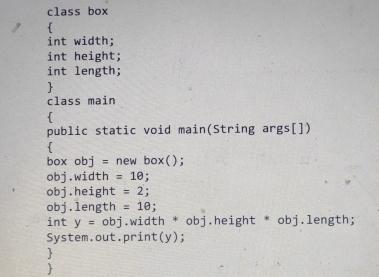 Solved class boxiint width;int height;int length;}class | Chegg.com