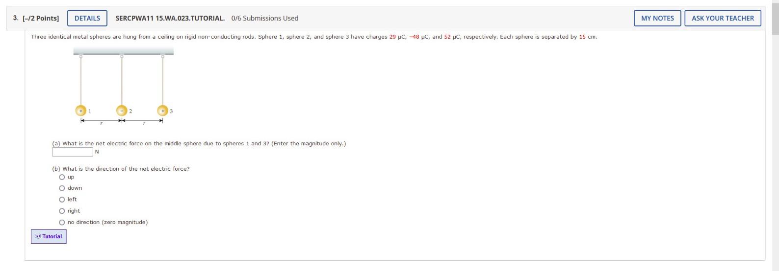 Solved 3. [-/2 Points] DETAILS SERCPWA11 15.WA.023.TUTORIAL. | Chegg.com