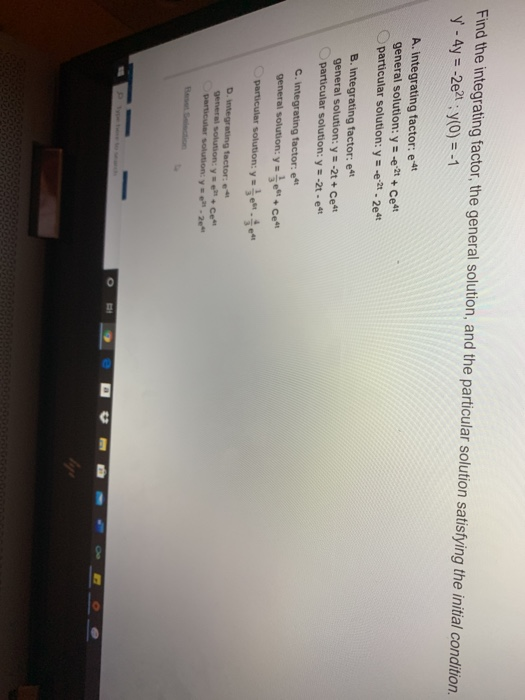 Solved Find the integrating factor, the general solution, | Chegg.com