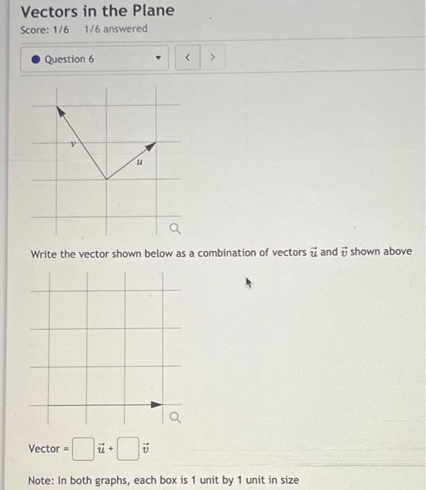Solved Vectors in the Plane Score: 1/6 1/6 answered Question | Chegg.com