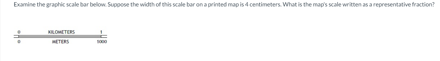 Solved 1.Examine the graphic scale bar below. Suppose the | Chegg.com