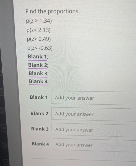 Solved Find the proportions | Chegg.com