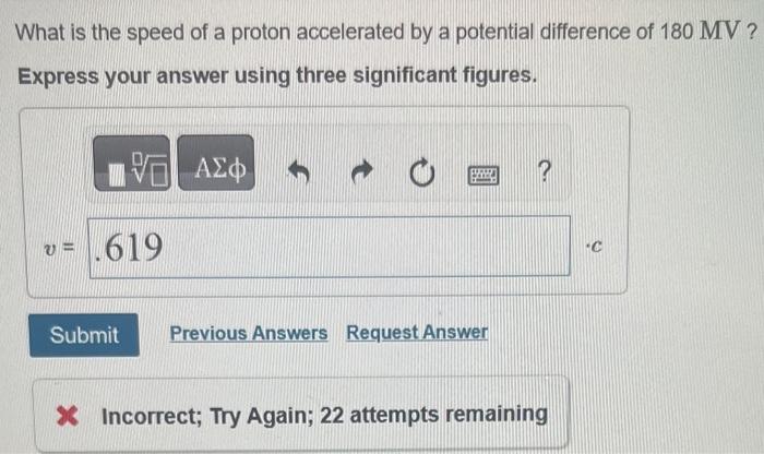 Solved What is the speed of a proton accelerated by a | Chegg.com