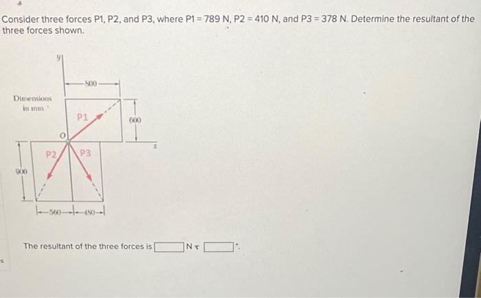 Solved Consider three forces P1,P2, and P3, where P1=789 | Chegg.com Solved Consider three forces P1,P2, and P3, where P1=789 | Chegg.com