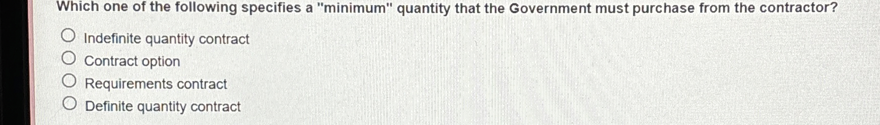 Solved Which one of the following specifies a "minimum" | Chegg.com