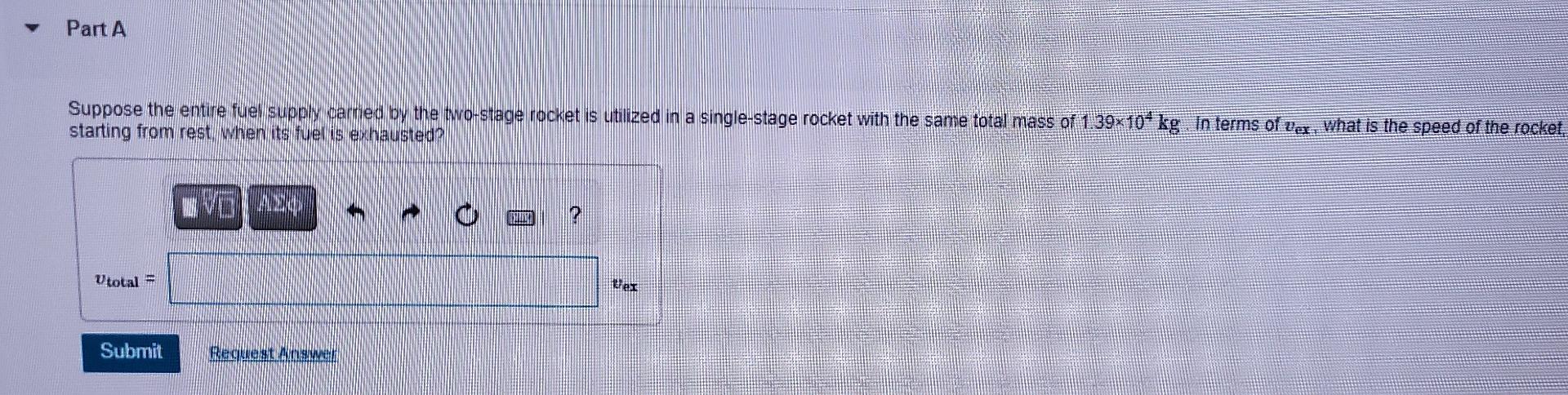 Solved Suppose the first stage of a two-stage rocket has | Chegg.com