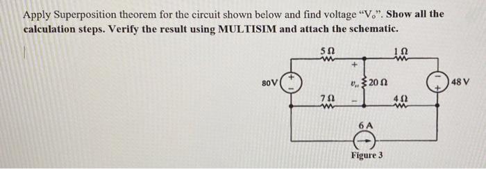 Solved Apply Superposition theorem for the circuit shown | Chegg.com