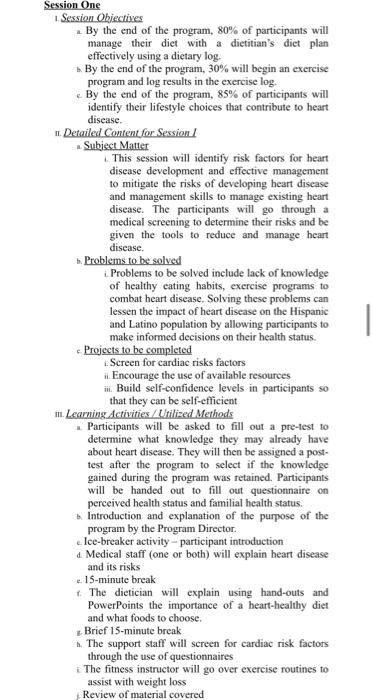 Solved Using this as a guide create TWO session for an | Chegg.com