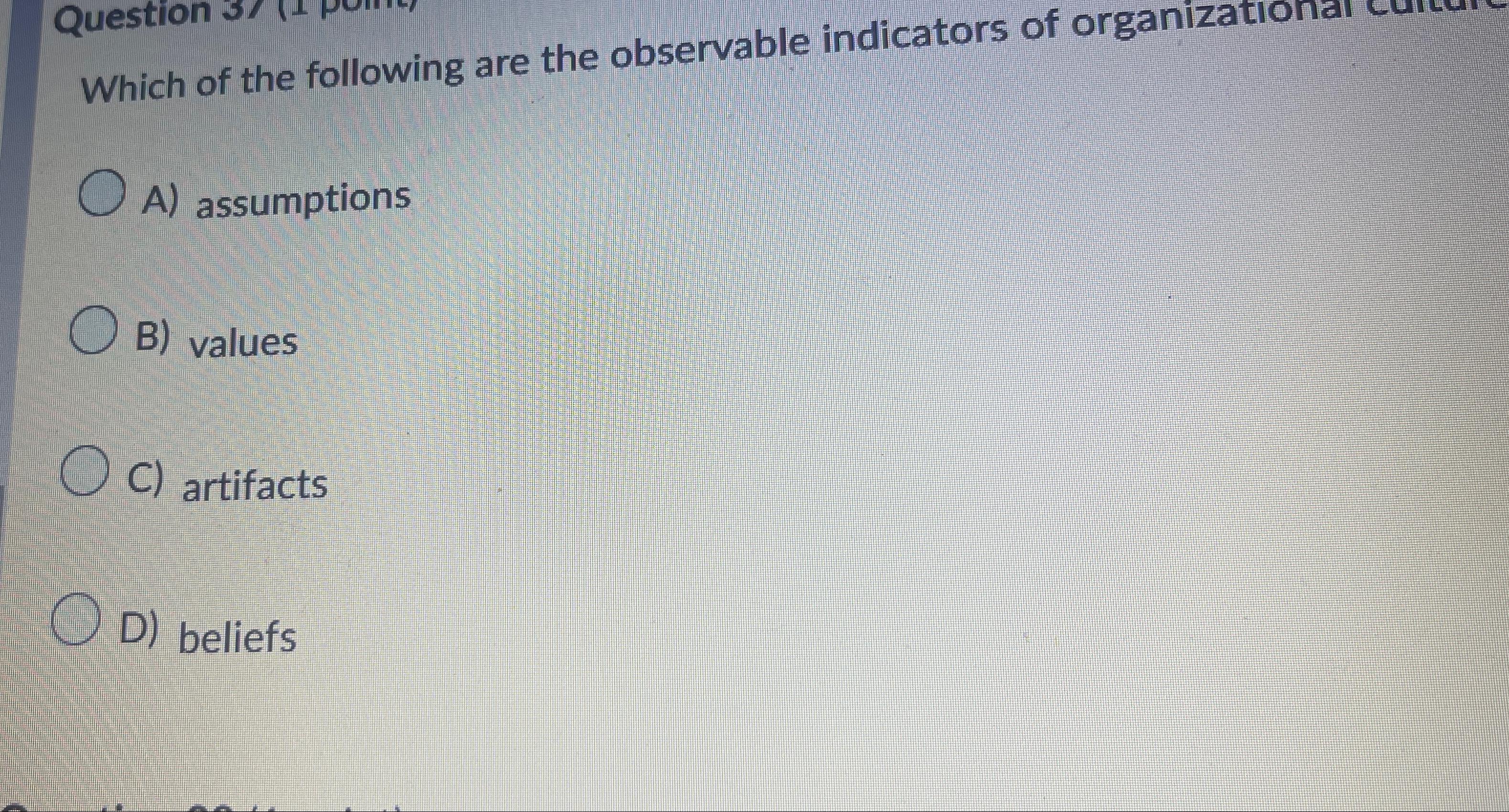 Solved Which of the following are the observable indicators | Chegg.com