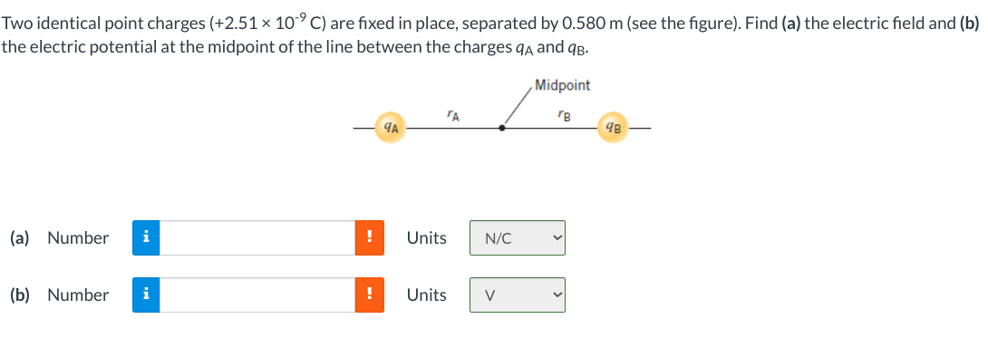 Solved Two identical point charges ) ﻿are fixed in place, | Chegg.com