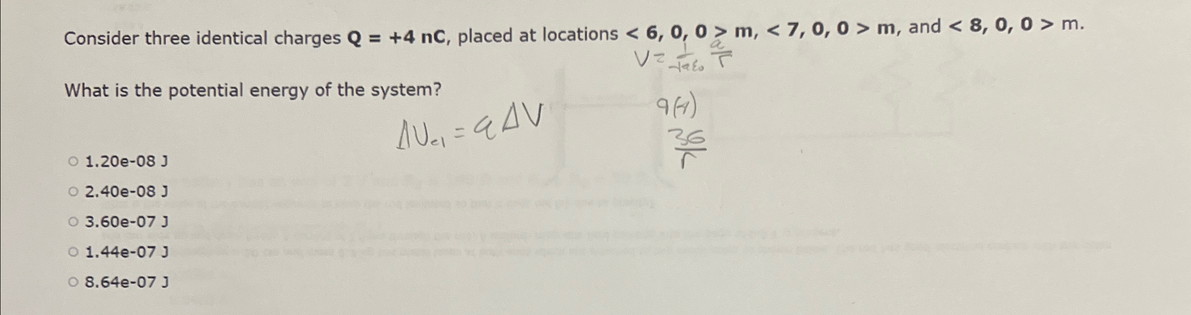 Solved Consider three identical charges Q=+4nC, ﻿placed at | Chegg.com