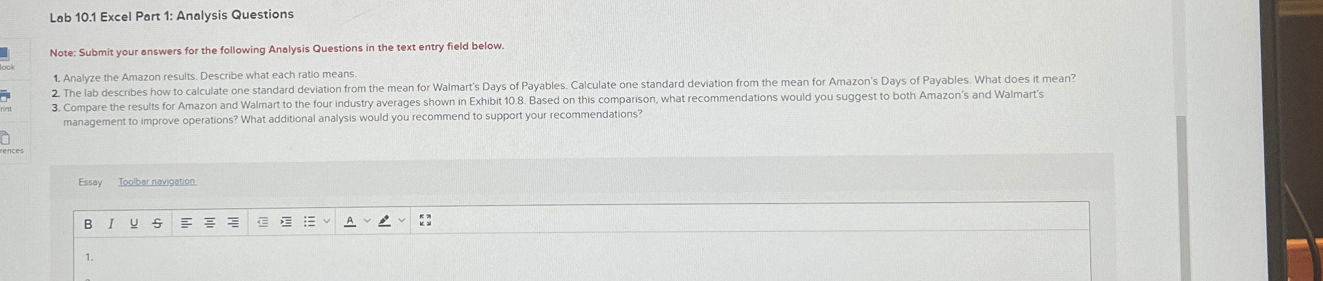 Solved Lab 10.1 ﻿Excel Part 1: Analysis QuestionsNote: | Chegg.com