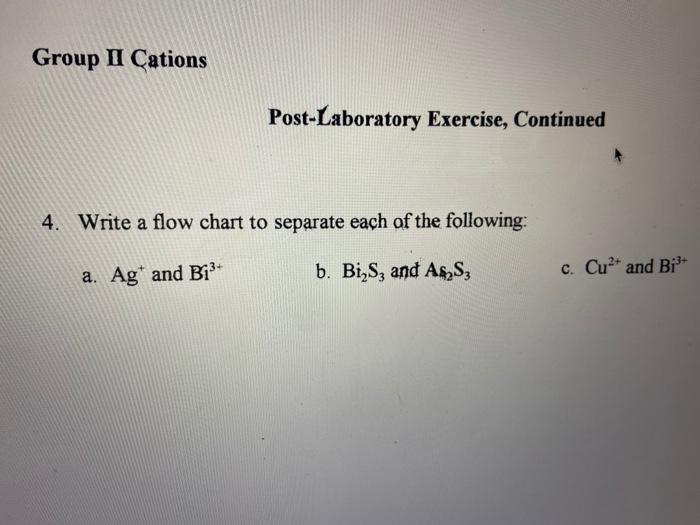 Solved Group I Cations Post-Laboratory Exercise, Continued | Chegg.com