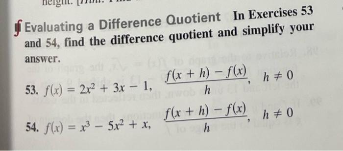 Solved ff Evaluating a Difference Quotient In Exercises 53 | Chegg.com