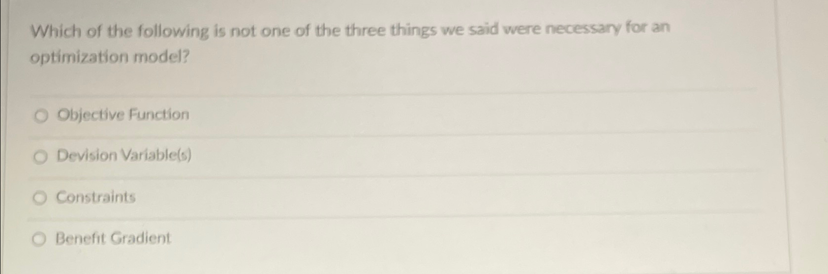 Solved Which of the following is not one of the three things | Chegg.com
