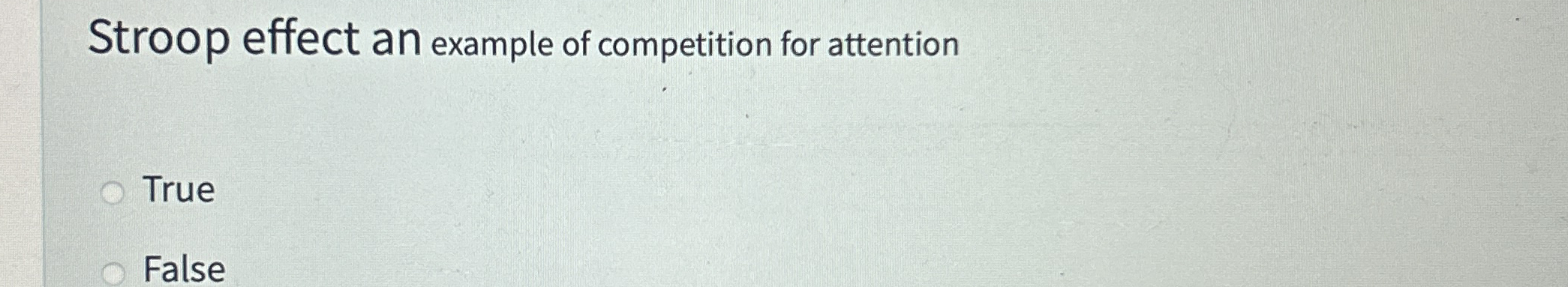 Solved Stroop effect an example of competition for | Chegg.com