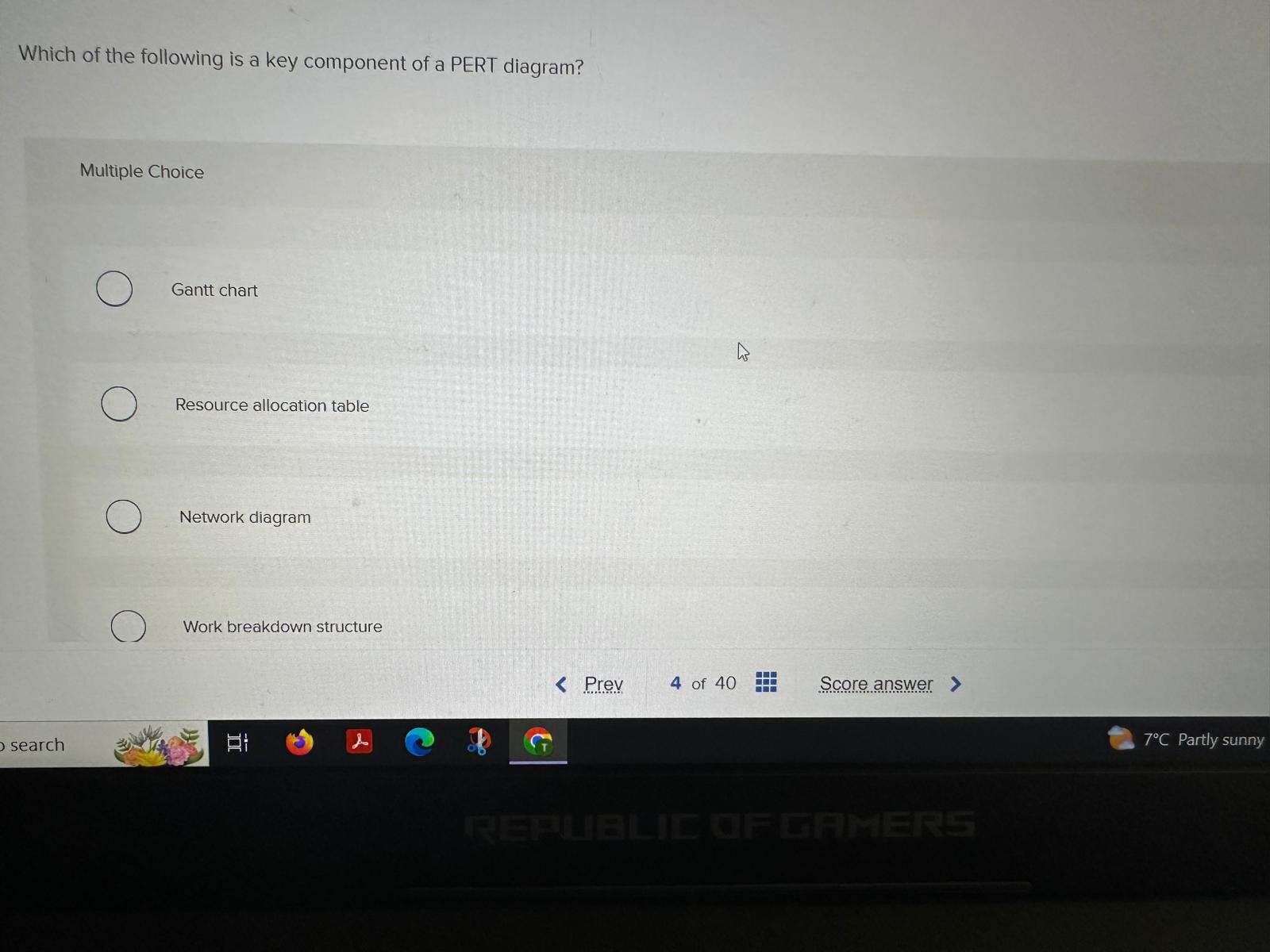 Solved Which of the following is a key component of a PERT | Chegg.com