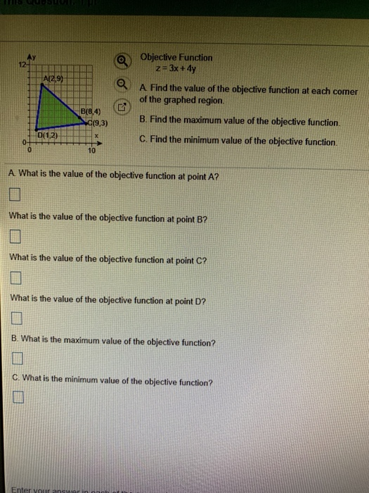 Solved Objective Function Z 3x 4y What Is The Value Of