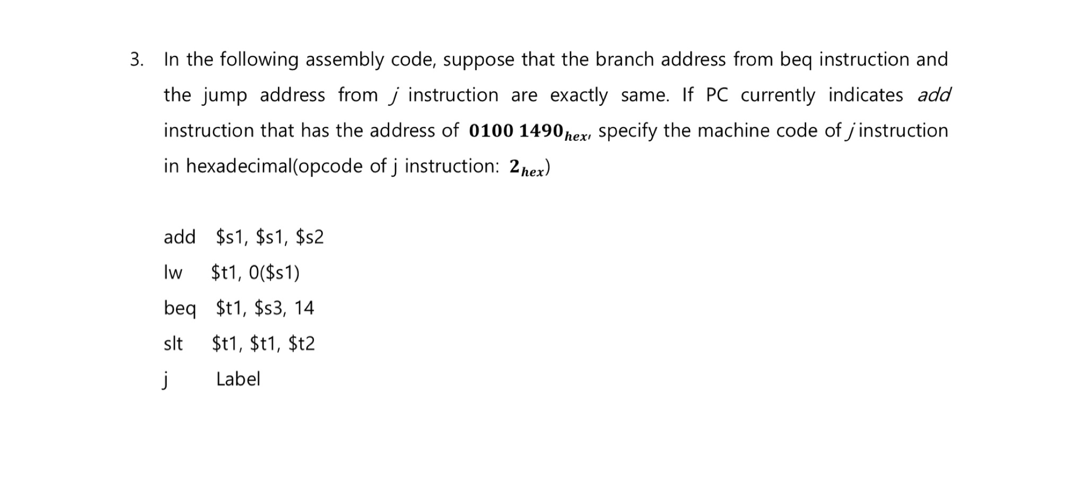Solved In the following assembly code, suppose that the | Chegg.com