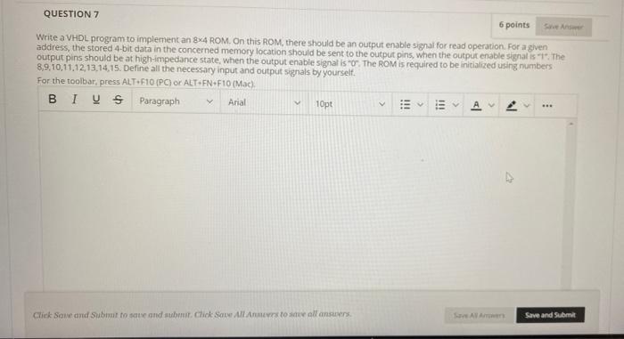 Question 7 6 Points Write A Vhdl Program To Implement 