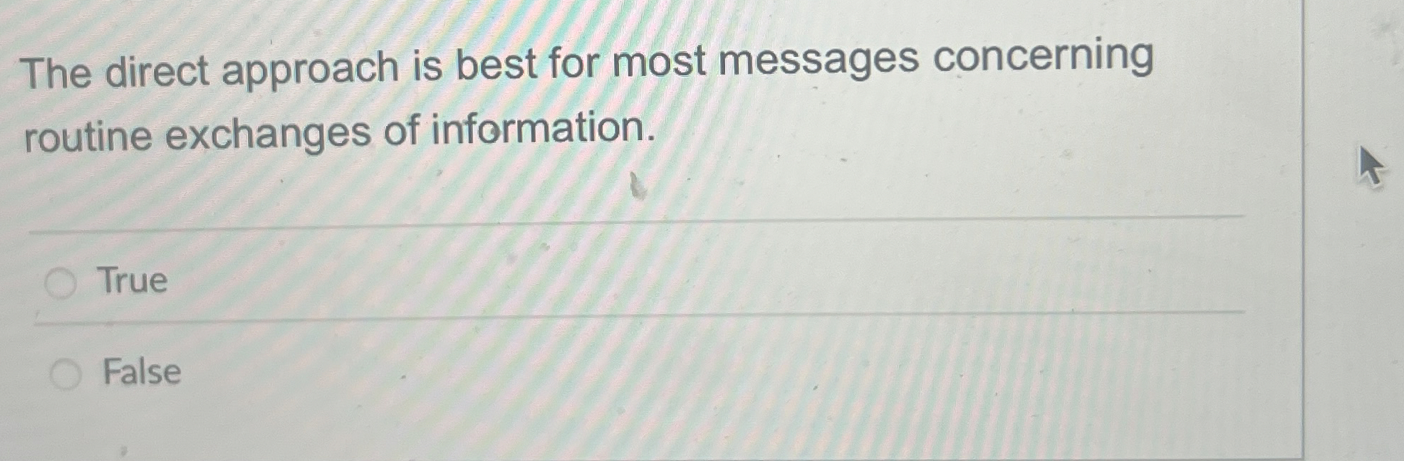 High Quality SOLUTION The direct approach is best for most messages ...