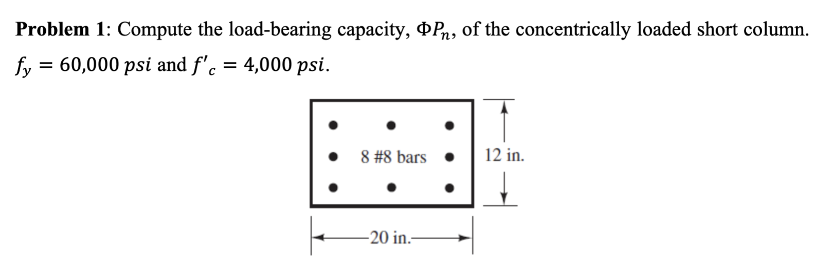 Solved Problem 1: Compute the load-bearing capacity, ΦPn, of | Chegg.com