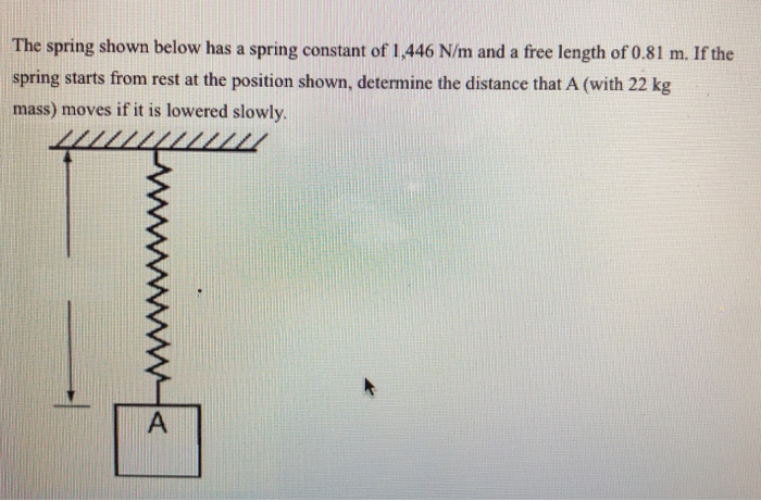 Solved The spring shown below has a spring constant of 1,446 | Chegg.com