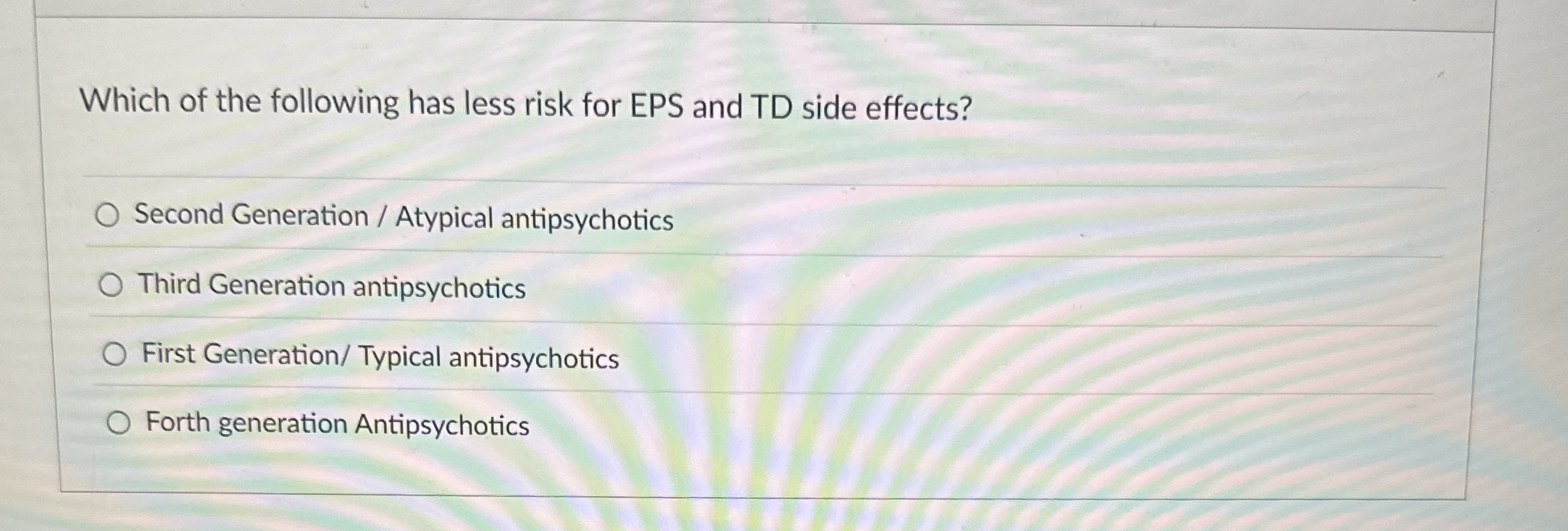 Solved Which of the following has less risk for EPS and TD | Chegg.com