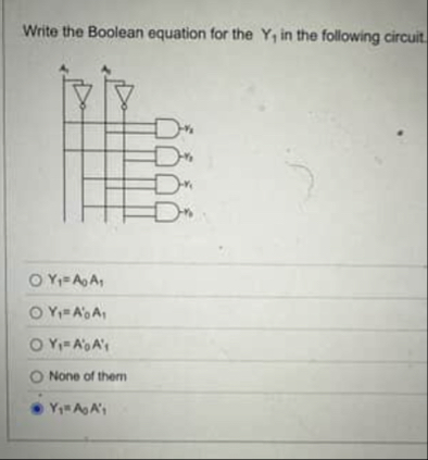 Solved Write the Boolean equation for the Y1 ﻿in the | Chegg.com
