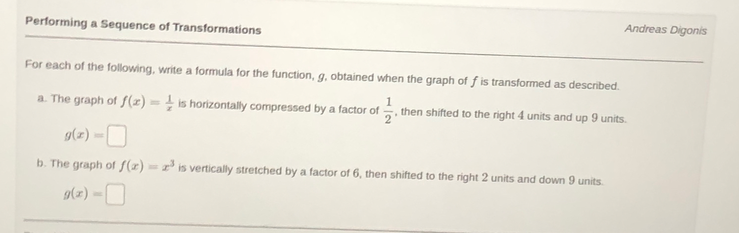 Solved Performing a Sequence of TransformationsFor each of | Chegg.com