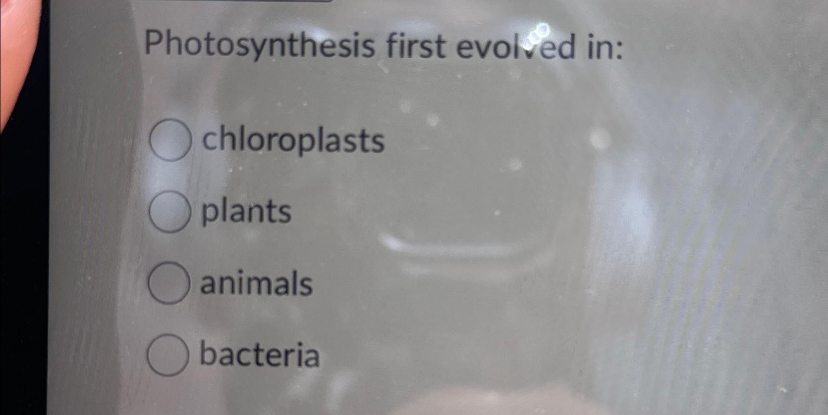 Solved Photosynthesis first evolved | Chegg.com